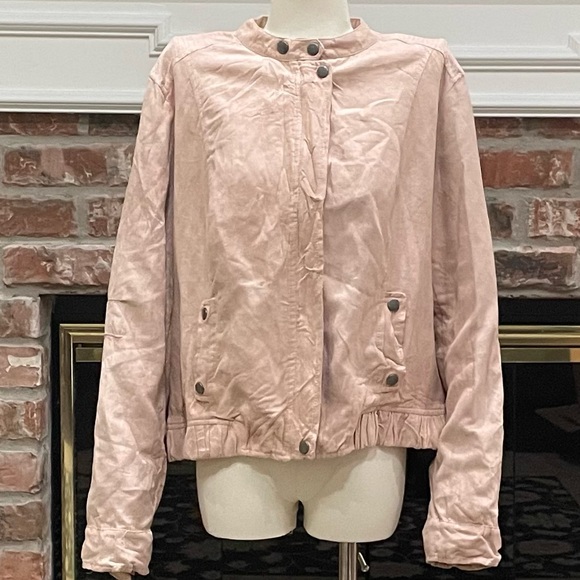 mine | Jackets & Coats | Mine Light Pink Soft Plus Size Spring Bomber ...